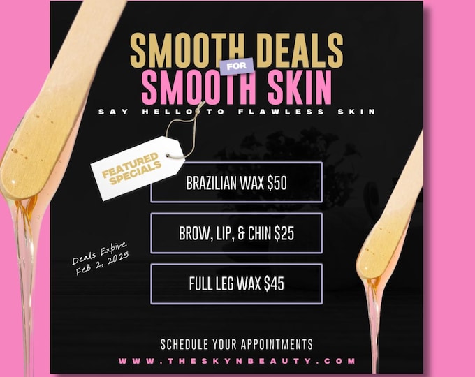 Wax Specials, Brazilian Wax Flyer, Wax Specialists Template ...