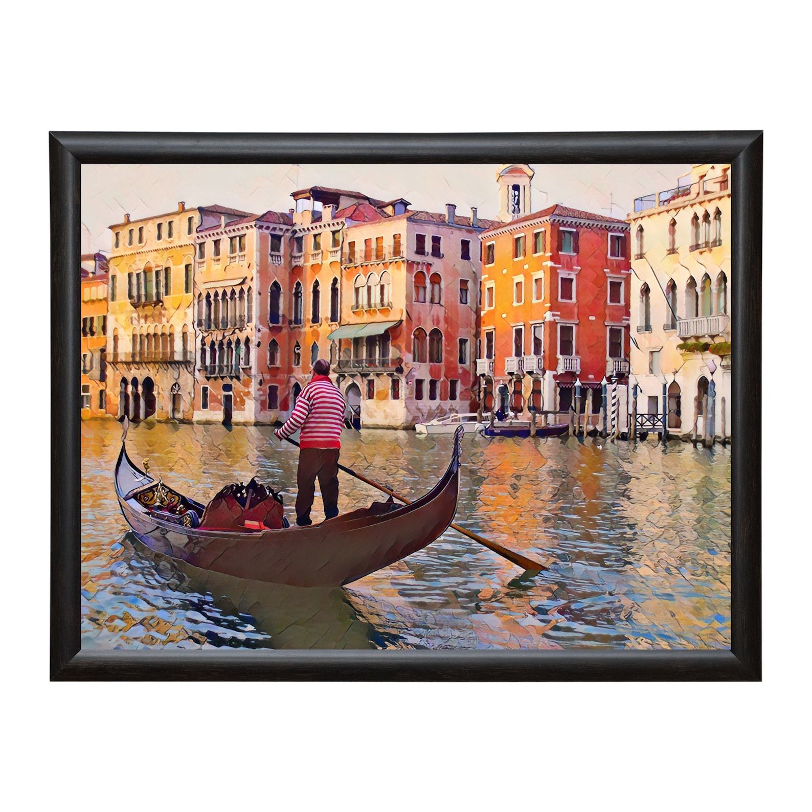 Venice Italy Gondola Oil Paint Printable Wall Art, Vibrant Canal Image ...