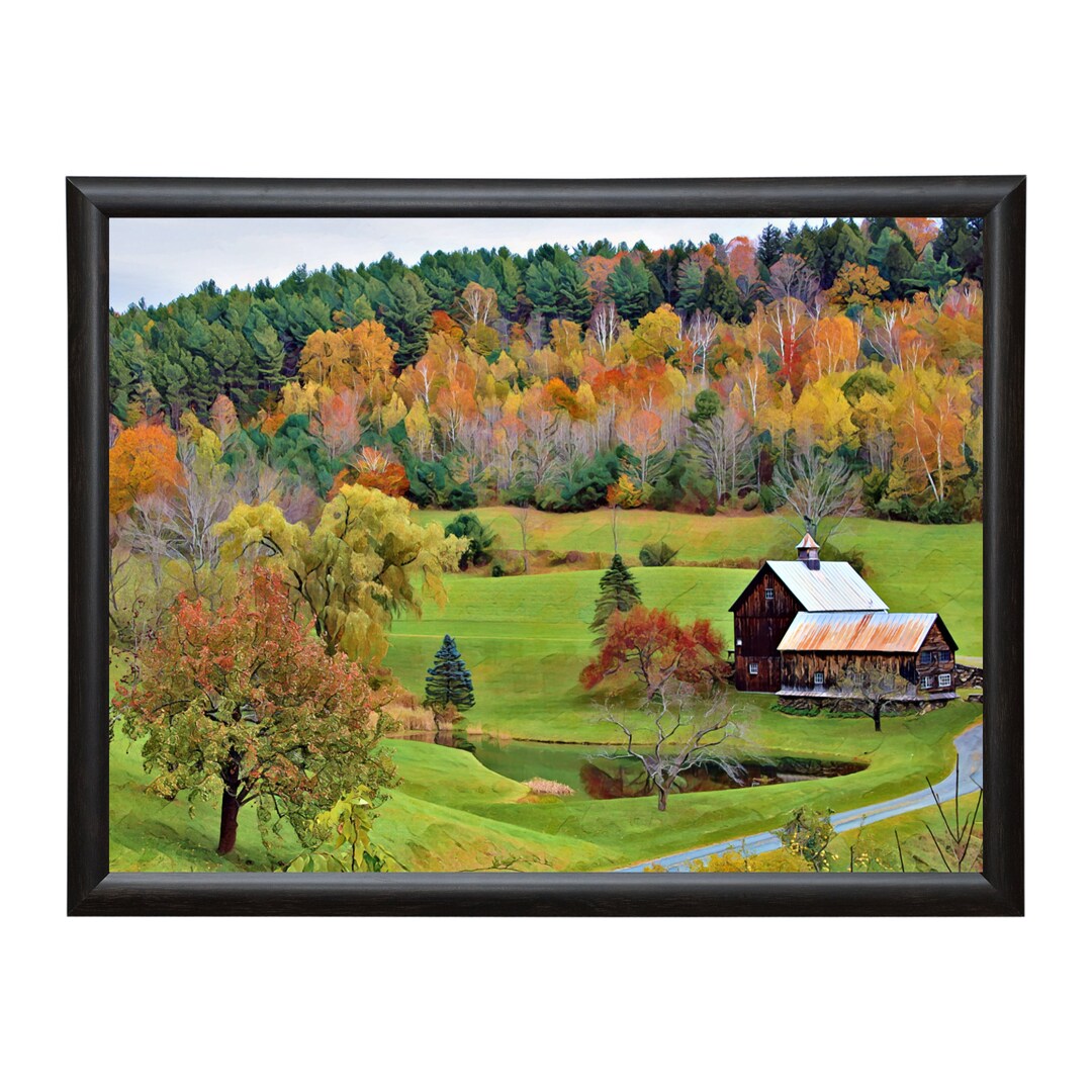 Sleepy Hallow Vermont Farm Oil Painting Printable Wall Art, Fall Print ...