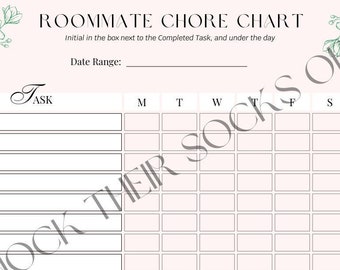 Roommate Cleaning Chore Chart - Etsy