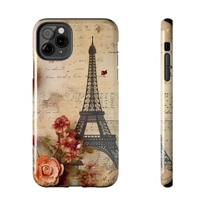 Vintage Eiffel Tower French iPhone Case, Shabby Chic Phone Case, Paris ...