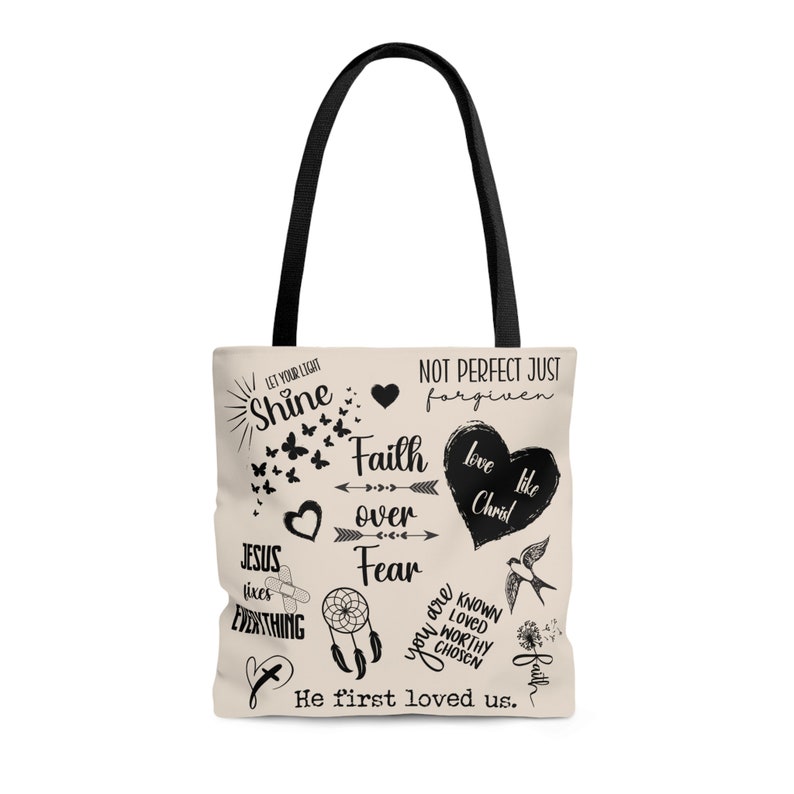 Scripture Tote Bag, Christian Tote, Butterfly Tote, Bible Verse Gift ...