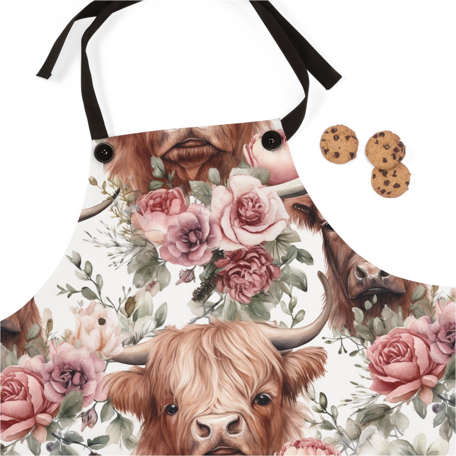 Highland Cow Kitchen Apron, Cow Kitchen Decor, Gift for Cow Lover ...
