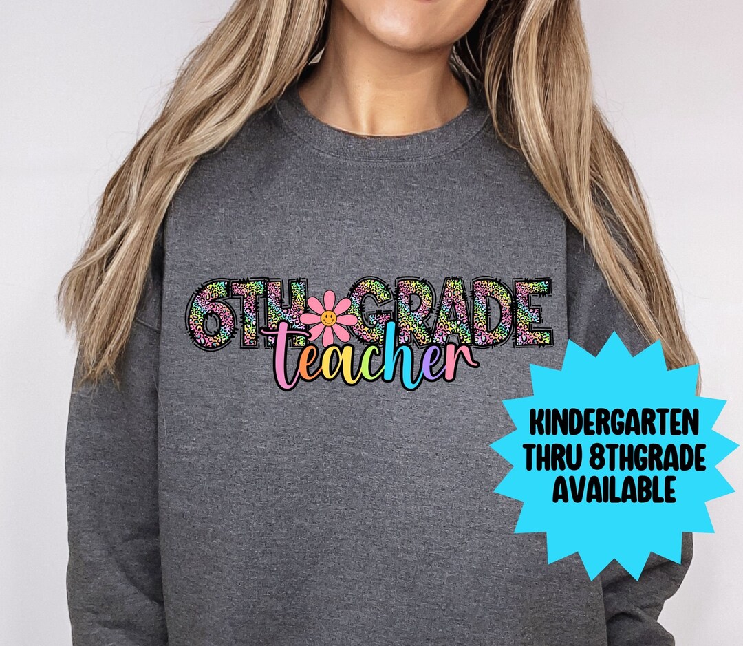 Back to School Teacher Leopard Print Sweatshirt, Rainbow Teacher Shirt ...