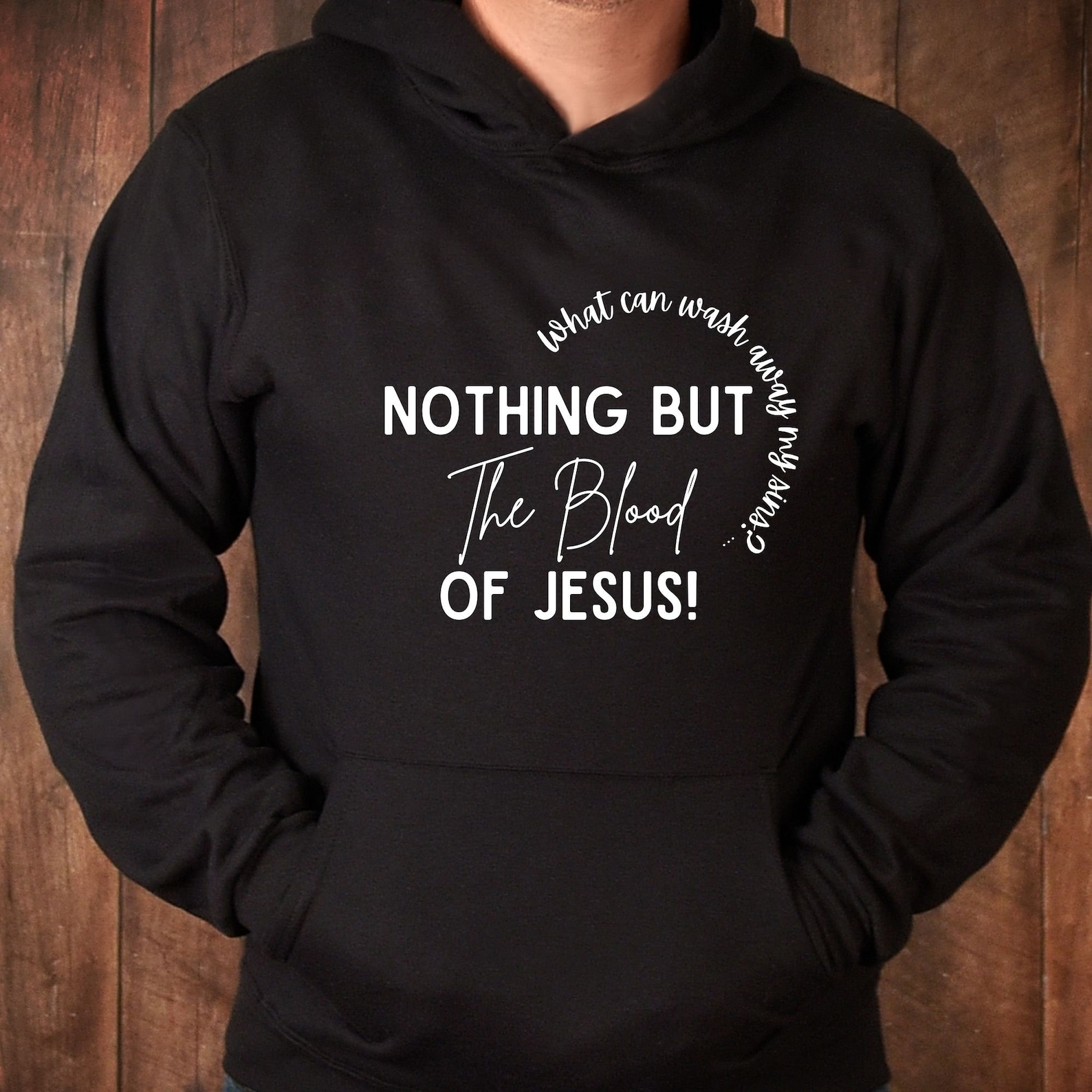 Nothing but the Blood of Jesus Black Men's and Women's Hoodie ...
