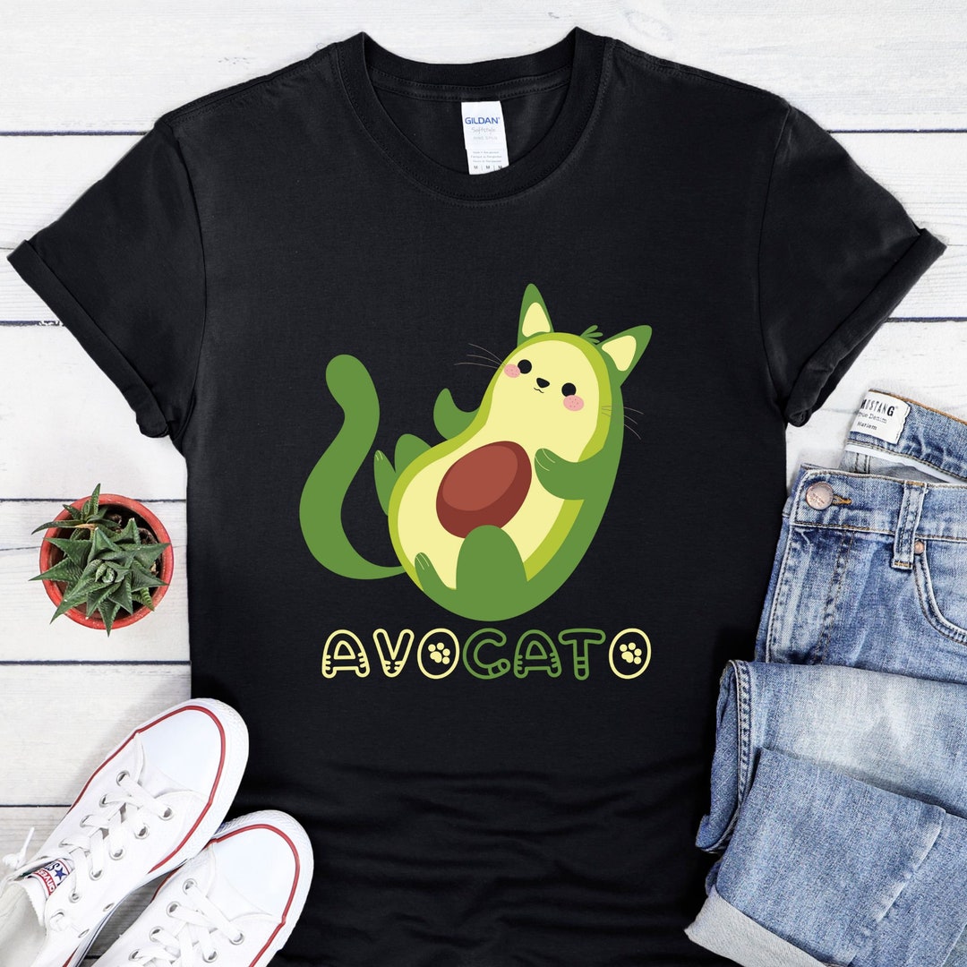 Funny Cat Avocado Tshirt, Catacado Shirt, Cute Kitty Avocado T-shirt ...