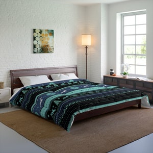 Retro Winter Themed Snowflake Comforter, Reindeer Christmas Tree ...