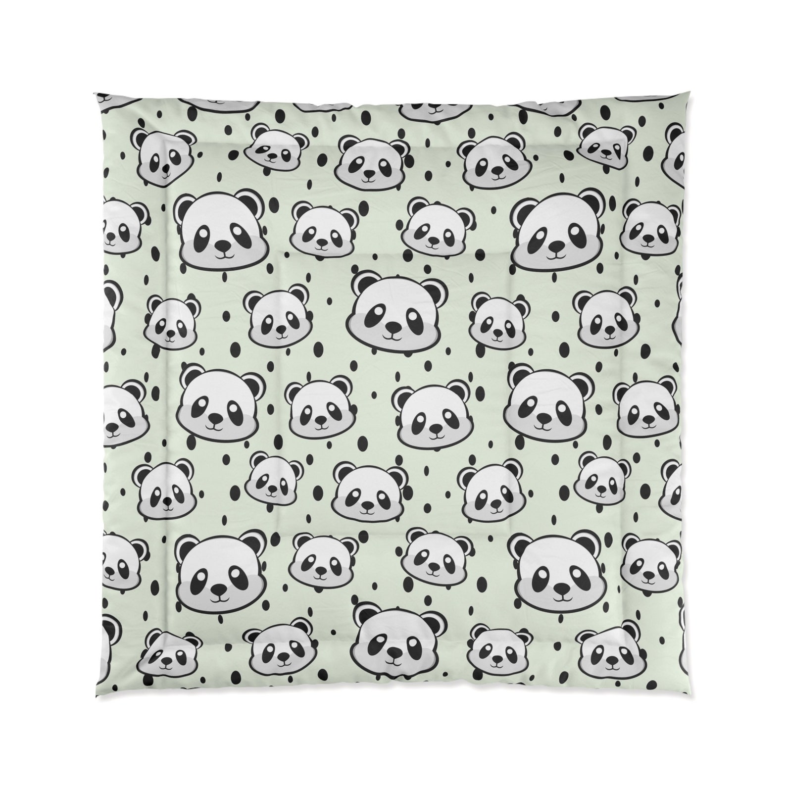 Cute Panda Pattern Kids Comforter, Panda Bedroom Decor, Panda Bear ...