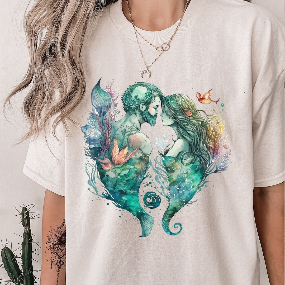 Adult Mermaid Tshirt, Merman and Mermaid Shirt, Mermaid Valentines ...