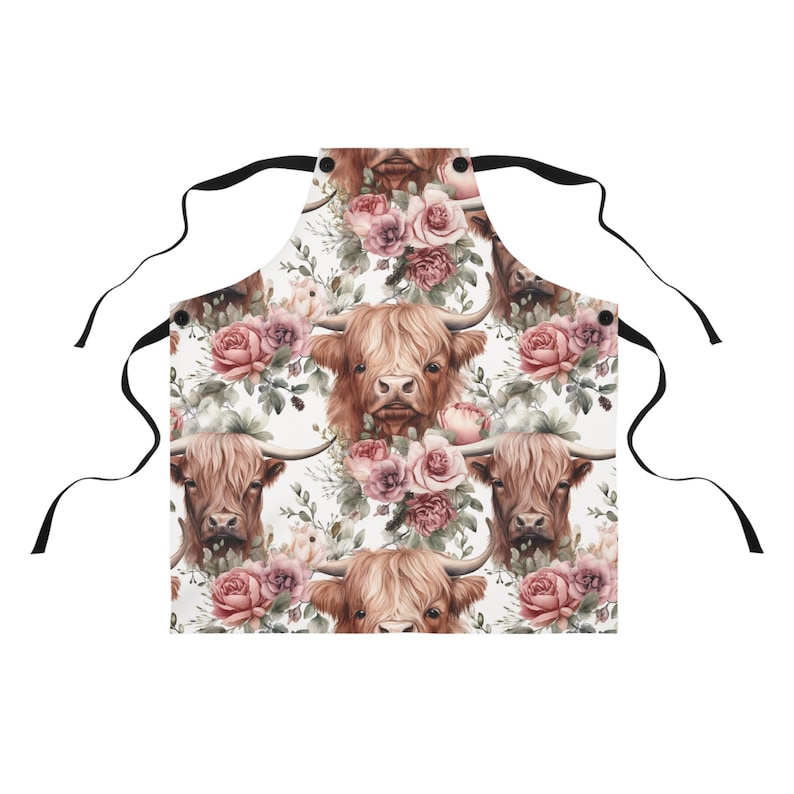 Highland Cow Kitchen Apron, Cow Kitchen Decor, Gift for Cow Lover ...