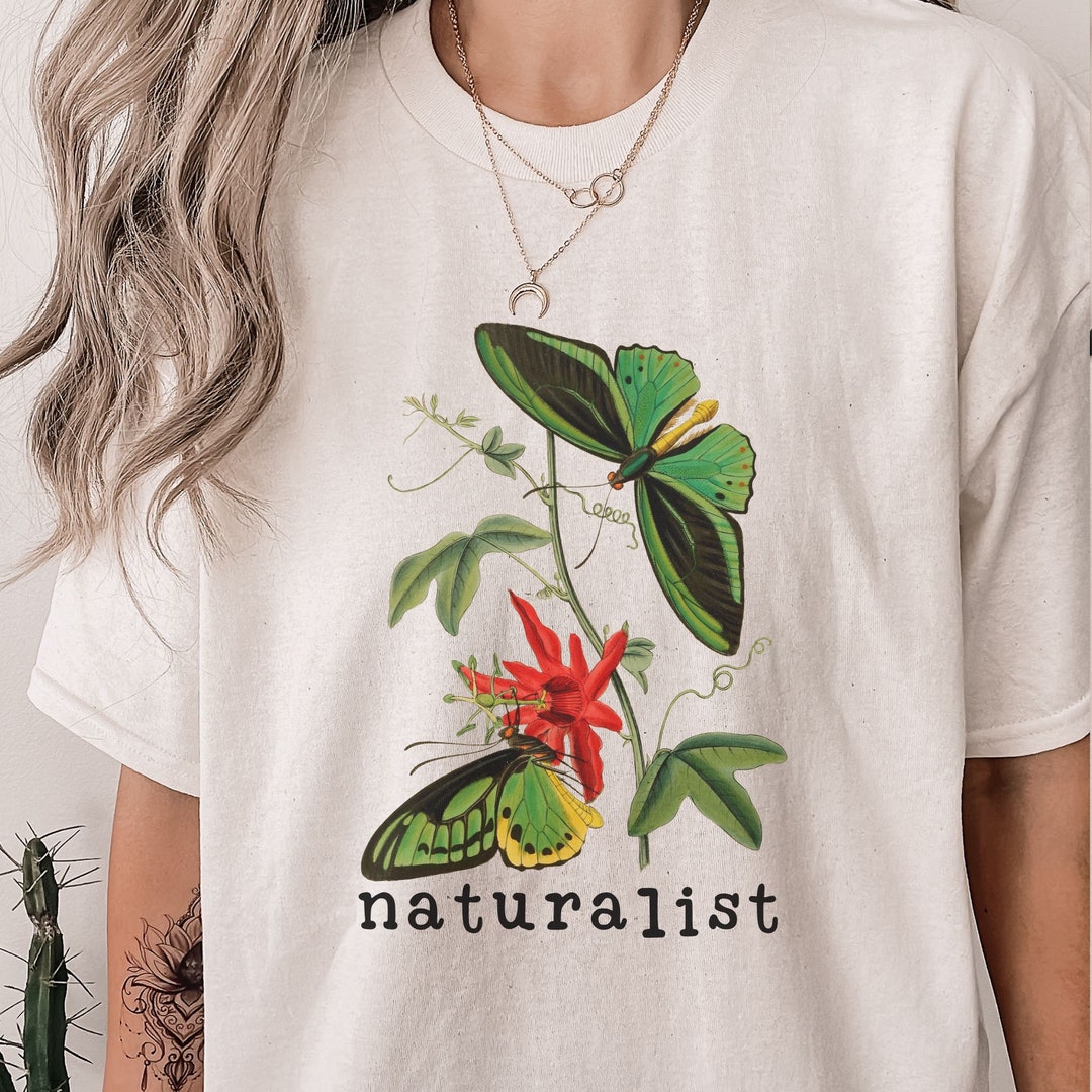 Vintage Naturalist Tshirt, Nature Lover Shirt, Butterfly Tee, Gift for ...