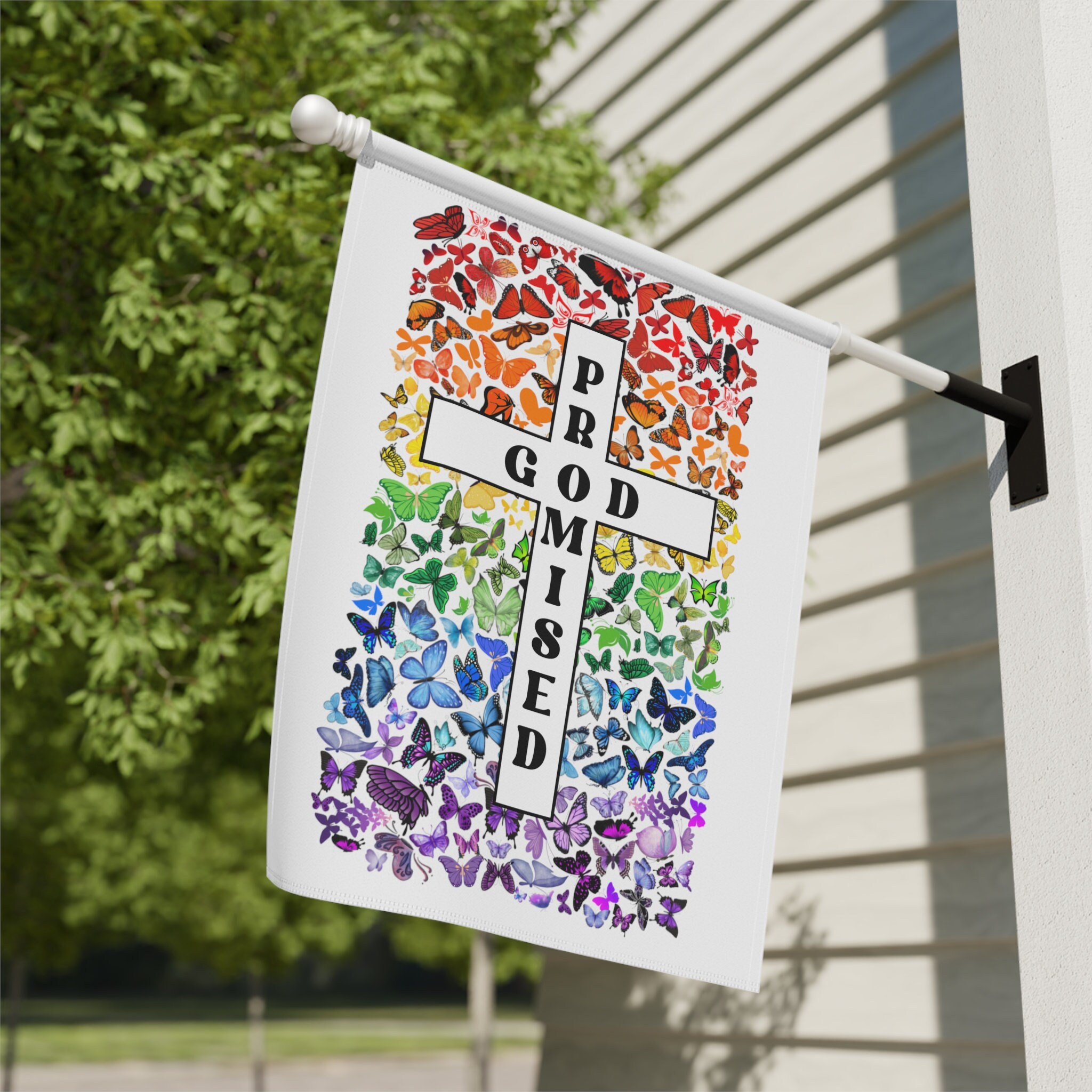 Christian Rainbow Butterfly Flag God's Promise Covenant - Etsy