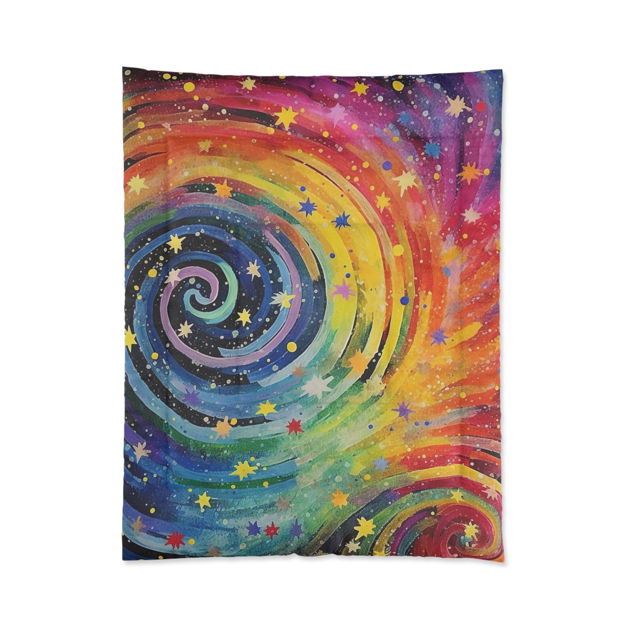 Rainbow Swirl Celestial Star Bedding for Girls Comforter for - Etsy