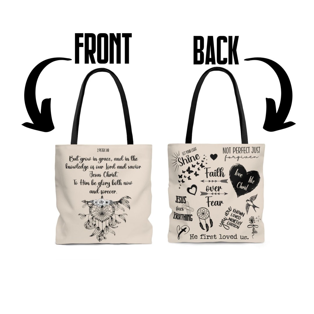 Scripture Tote Bag, Christian Tote, Butterfly Tote, Bible Verse Gift ...
