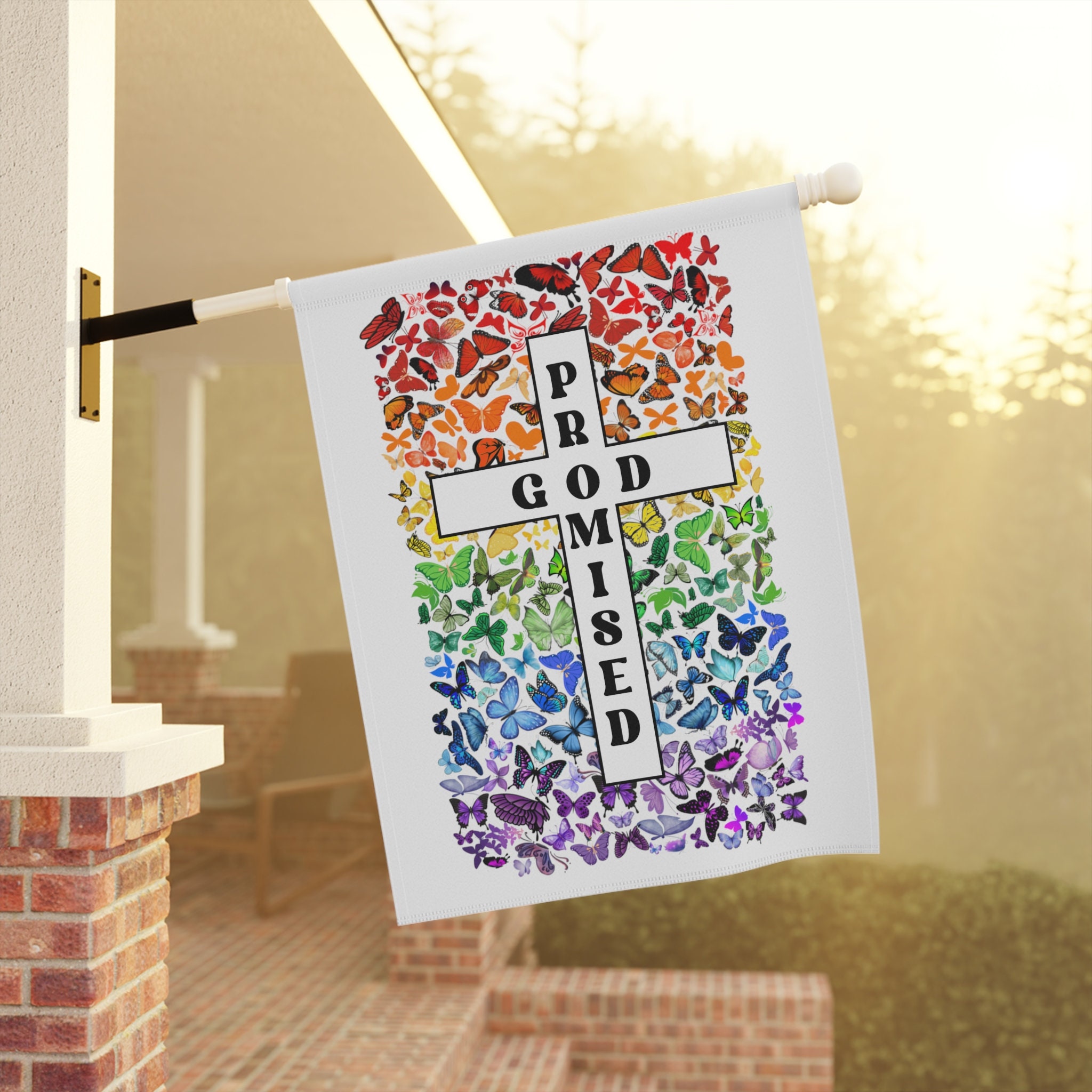 Christian Rainbow Butterfly Flag God's Promise Covenant - Etsy