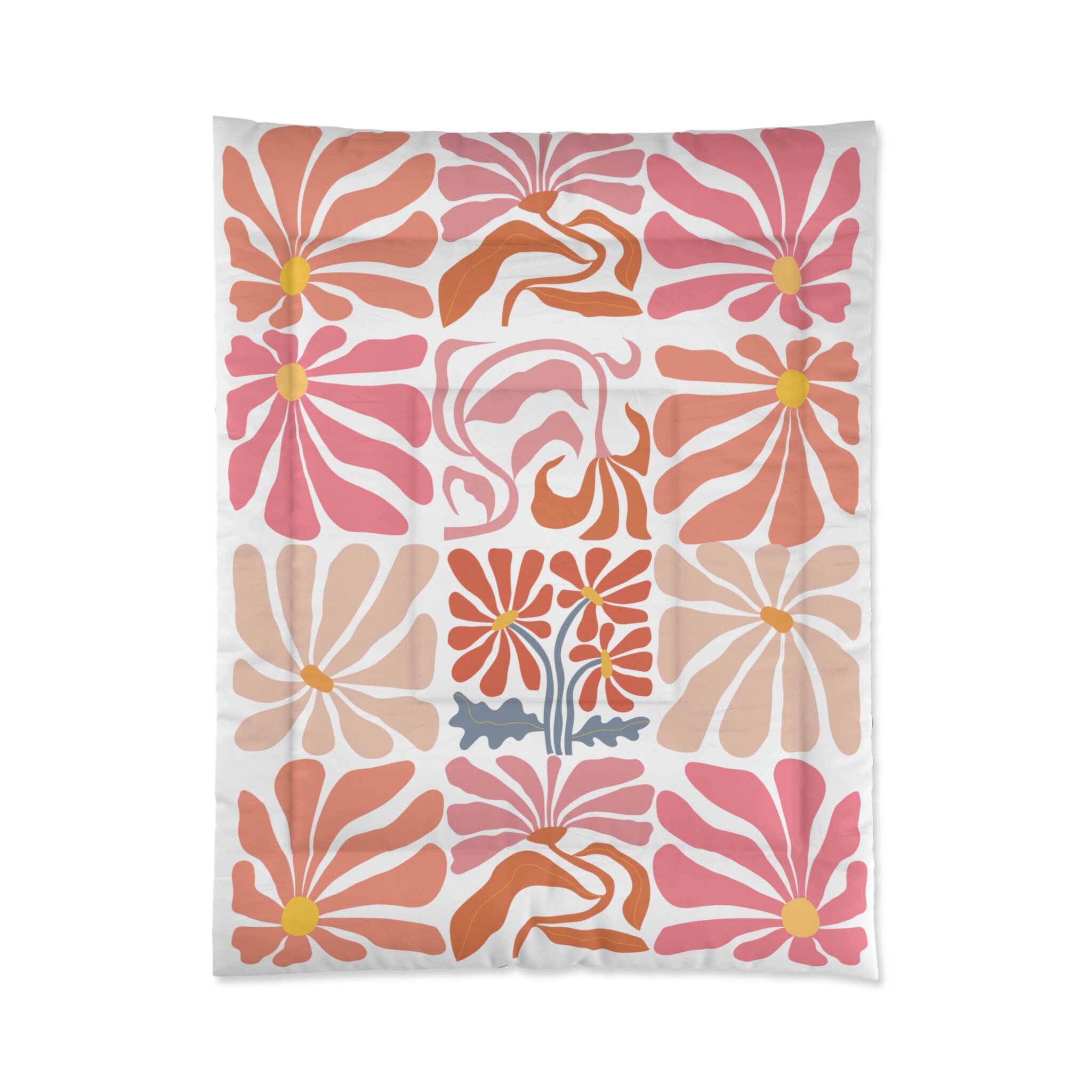 Funky Retro Flower Comforter Girls Hippie Bedroom Decor - Etsy