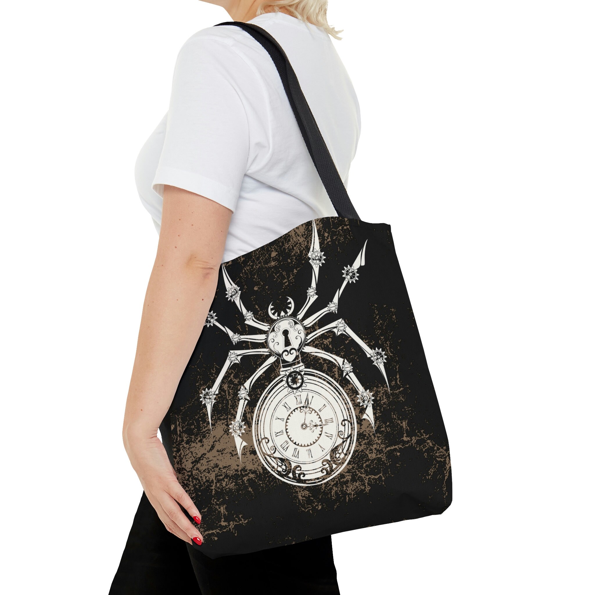 Steampunk Spider Tote Bag, Gothic Spider Bag, Black Tote Bag, Spider ...