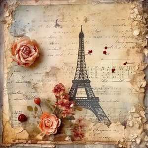 French Shabby Chic Eiffel Tower Shower Curtain, Romantic Paris Bathroom Decor - Etsy