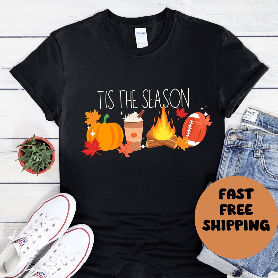 Tis the Season Cute Fall T-shirt, Women's Autumn Shirts, Fall Lover ...