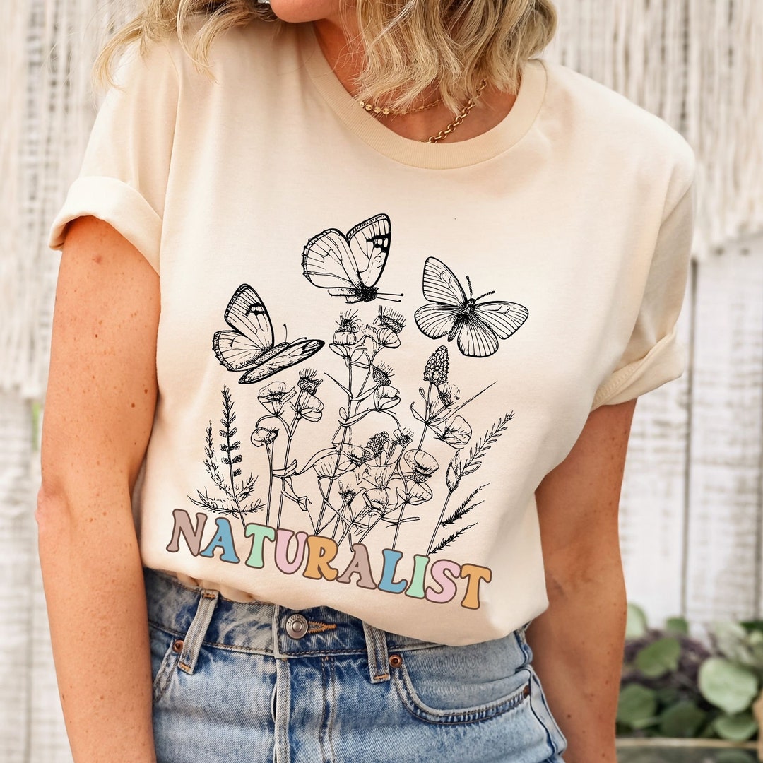 Wildflower Naturalist Holistic T-shirt, Crunchy Shirt, Women's Floral ...