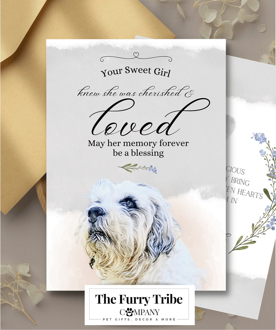 Pet Loss Sympathy Card- Printed, Mailed for You- Cherished and Loved ...