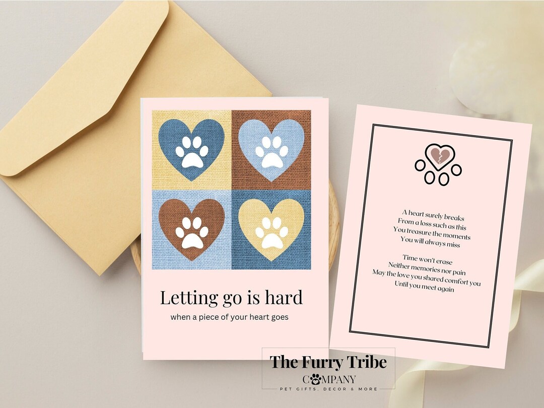 Pet Loss Sympathy Card- Printed & Mailed- Mourning, Grief, Loss ...