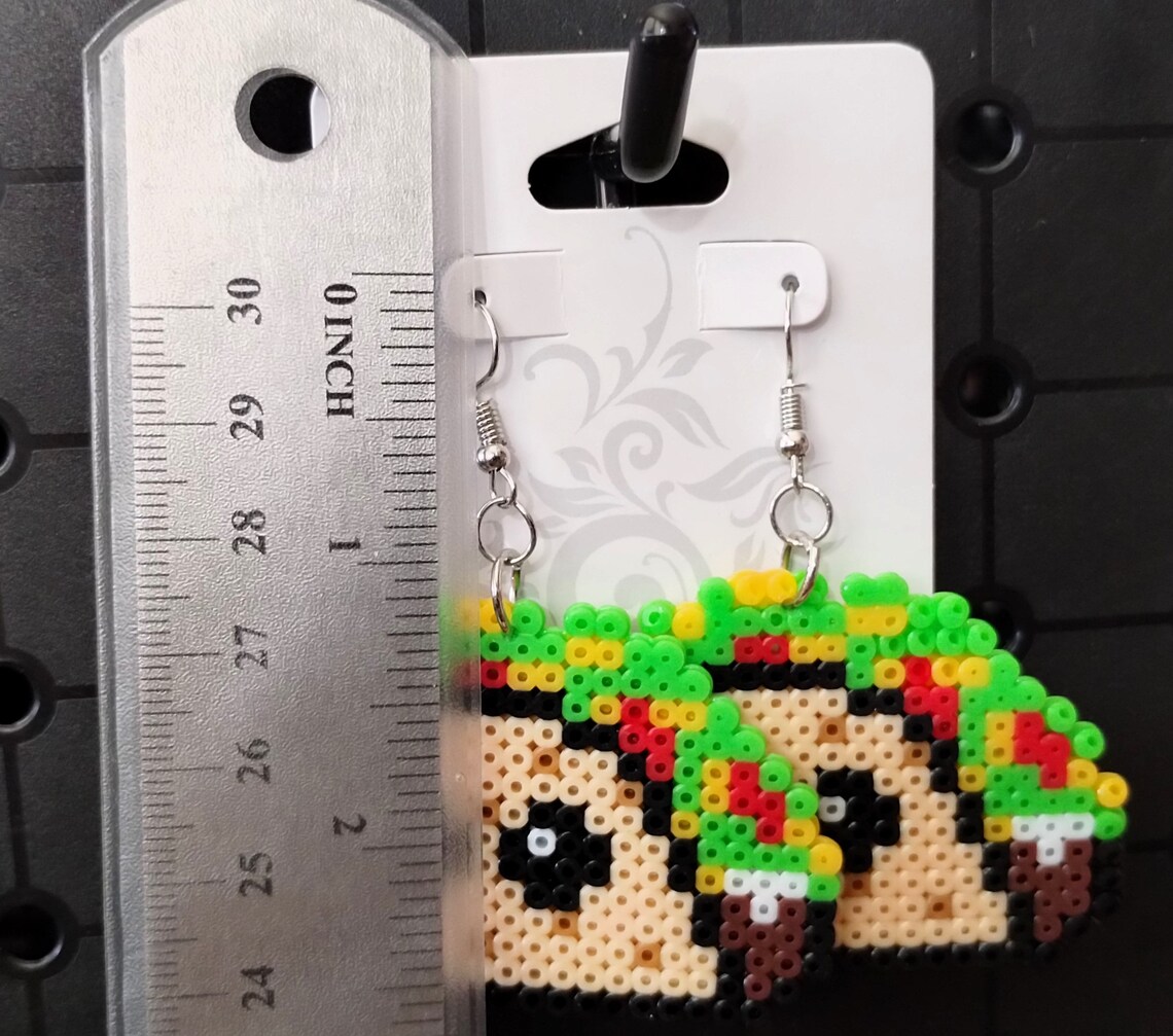 Tacos Earrings / Perler Beads / Hama Beads / Fuse Beds . Hand Made - Etsy