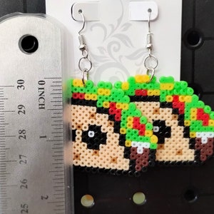 Tacos Earrings / Perler Beads / Hama Beads / Fuse Beds . Hand Made - Etsy