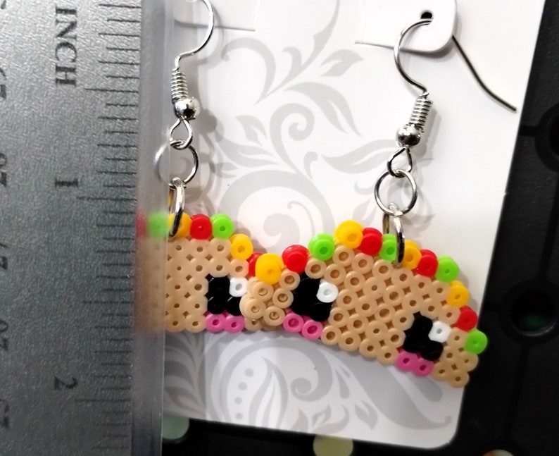 Taco not Raining Earrings / Perler Beads / Hama Beads / Fuse - Etsy