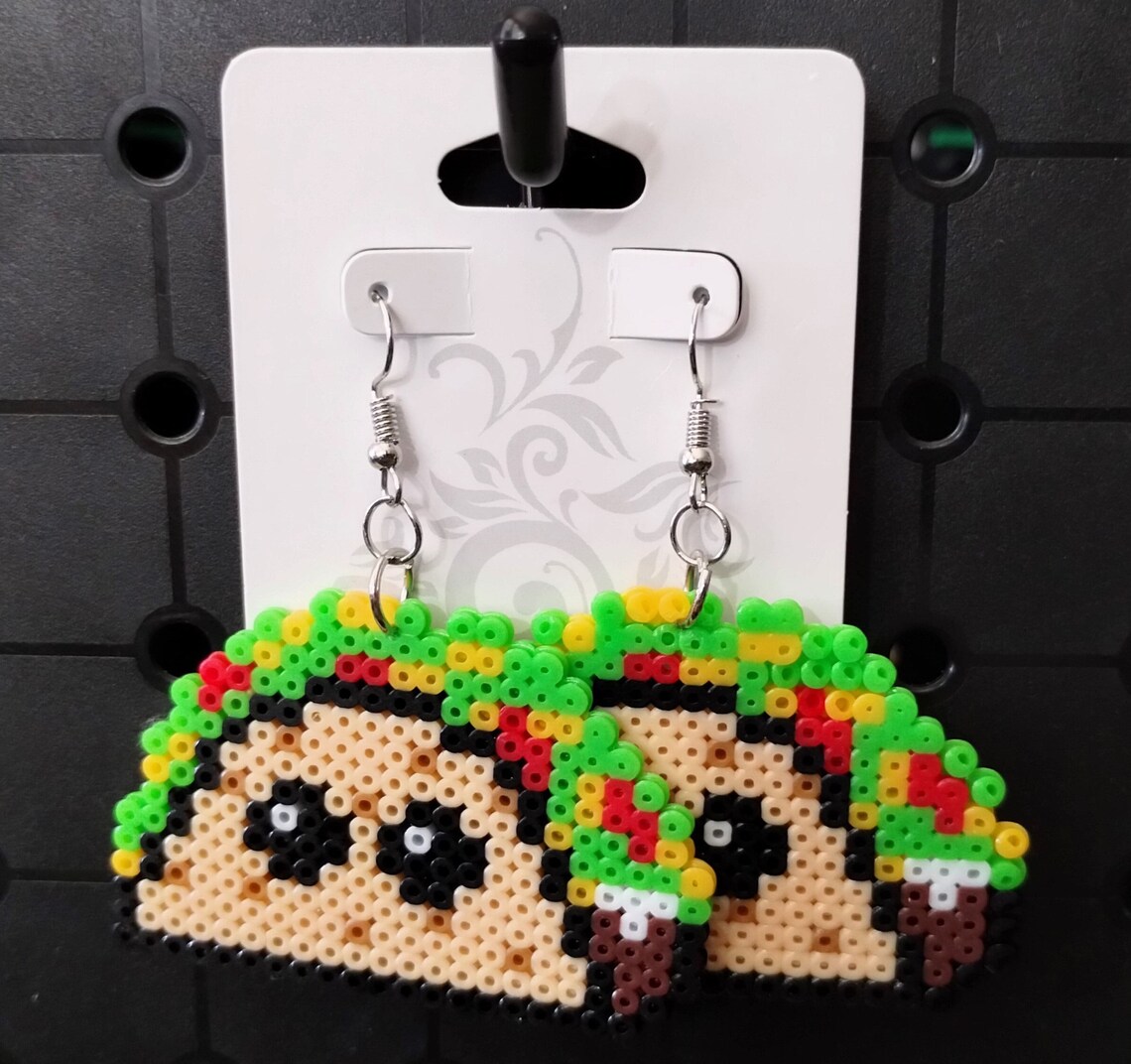 Tacos Earrings / Perler Beads / Hama Beads / Fuse Beds . Hand Made - Etsy