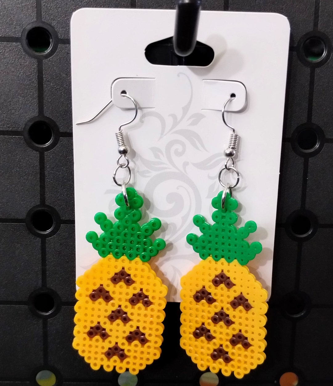 Pineapple Earrings / Perler Beads / Hama Beads / Fuse Beds . Hand Made summer - Etsy