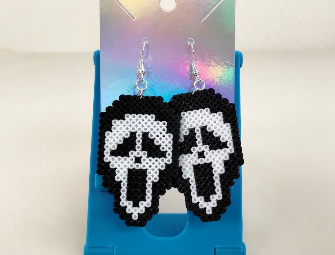 The Ghosts Face Earrings / Perler Beads / Hama Beads / Fuse - Etsy