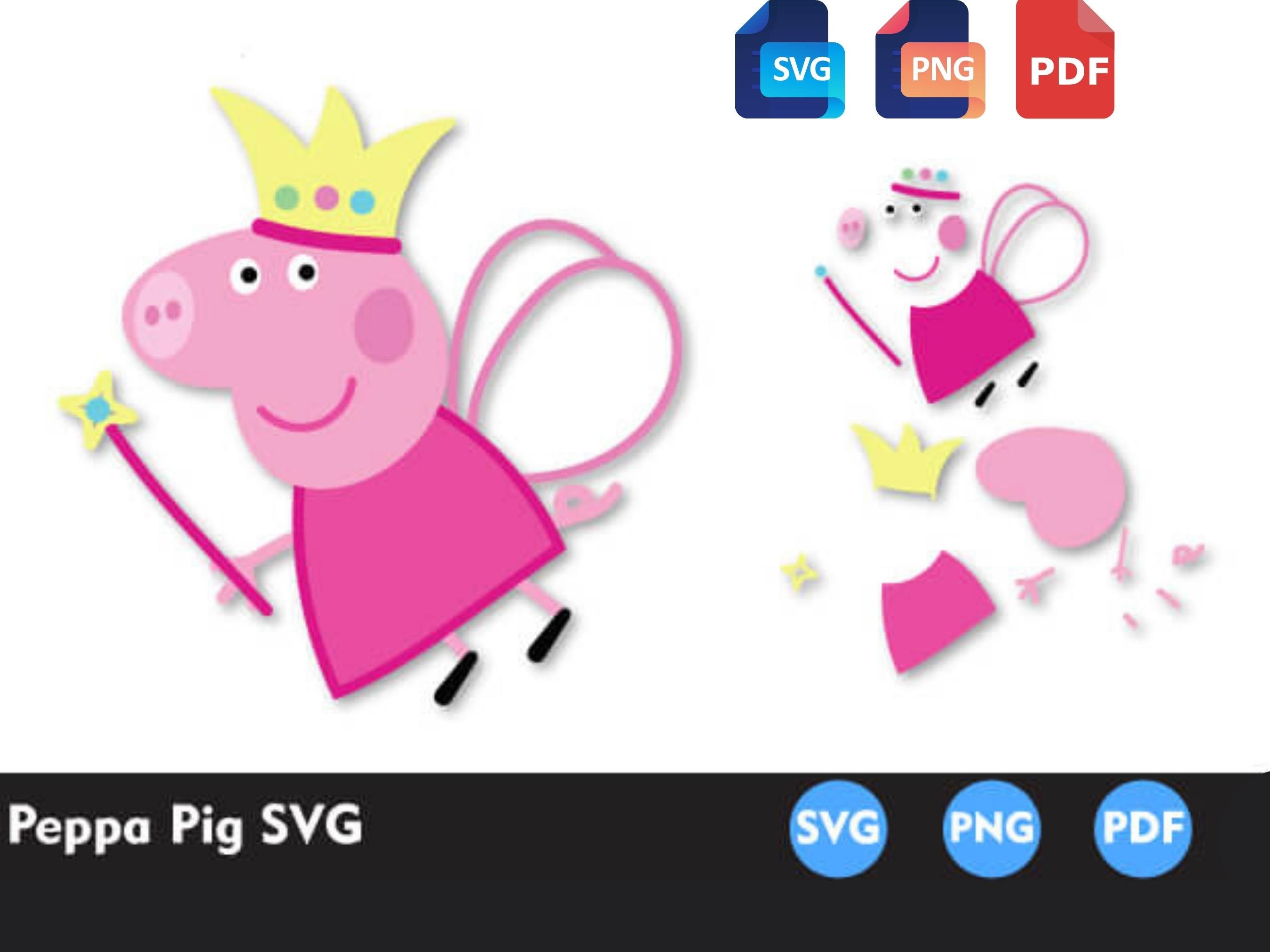 Cute Peppa Pig SVG Free Layered Cricut Cutting File Pink - Etsy Canada