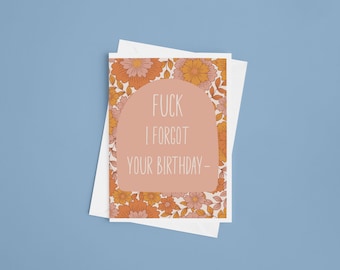 Forgot Your Birthday Card, Printable Belated Birthday Card, Fox Forgot ...