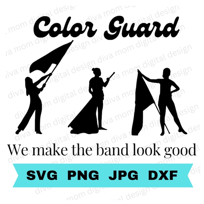 Color Guard SVG, Flag Corps Svg, Color Guard Vector for Silhouette ...