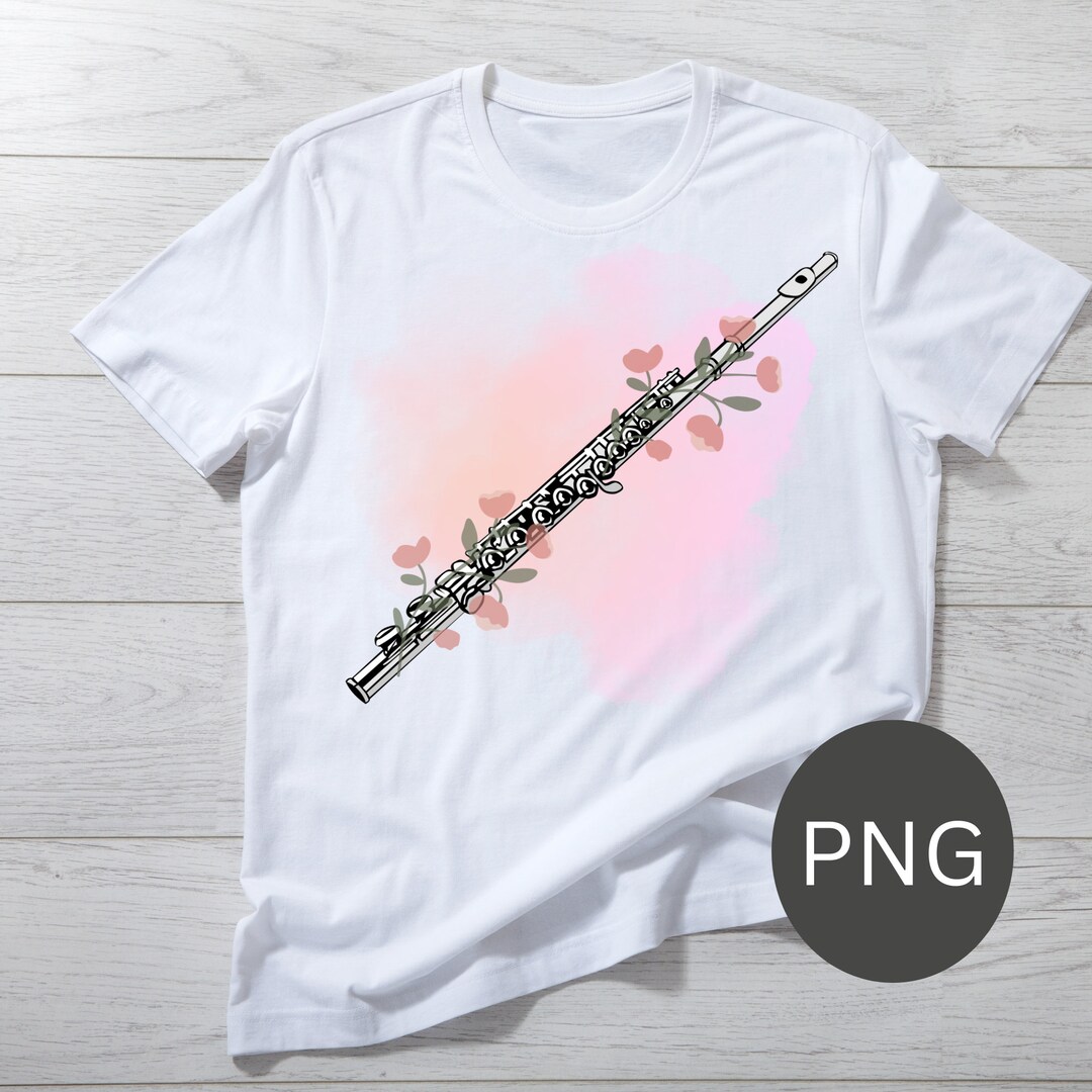 Flute PNG, Feminine Floral Flute Design for Shirts, Stickers and More ...