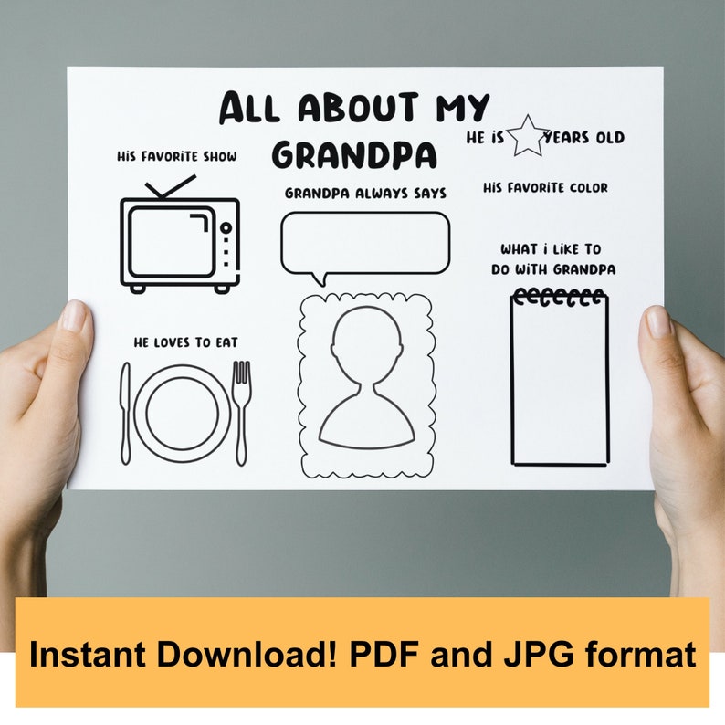 All About Grandpa Father's Day Printable Card Father's Day Card Last ...