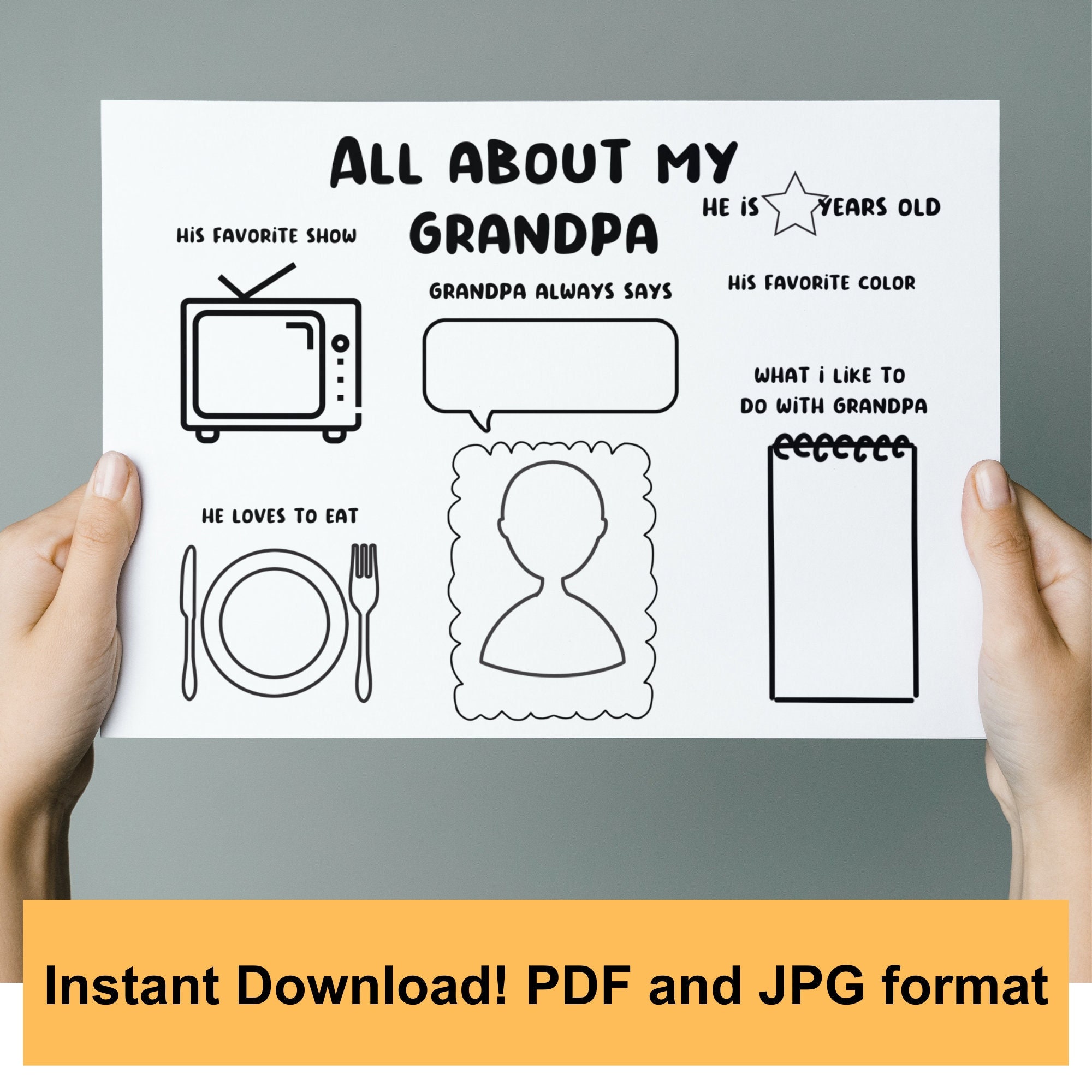All About Grandpa Father's Day Printable Card Father's Day Card Last ...