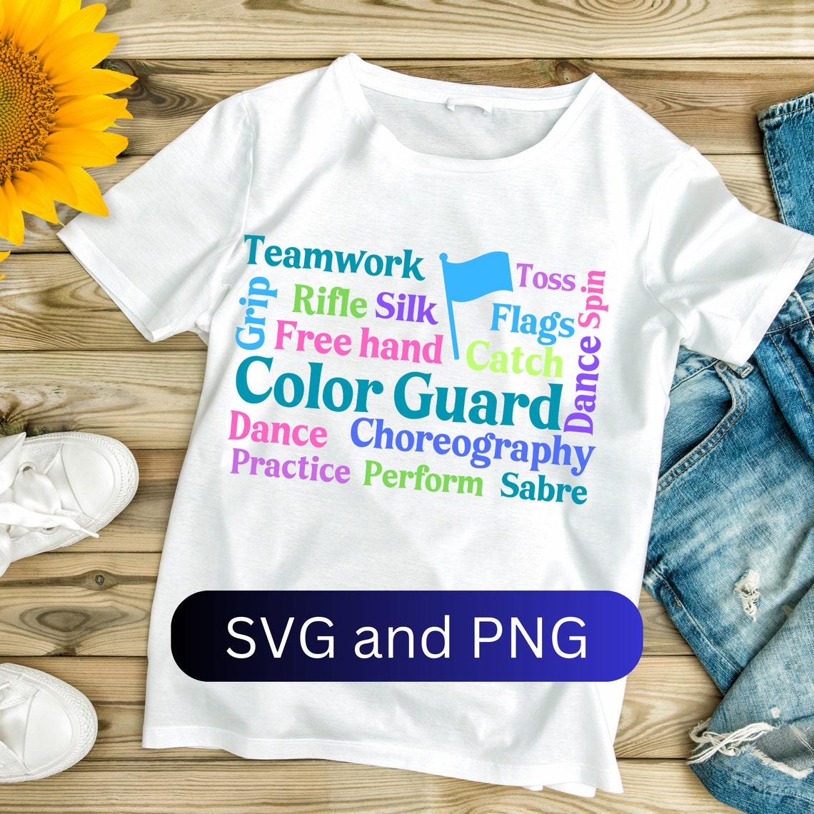 Color Guard SVG and Png Design, Marching Band, Flag Girl SVG, Gift for ...