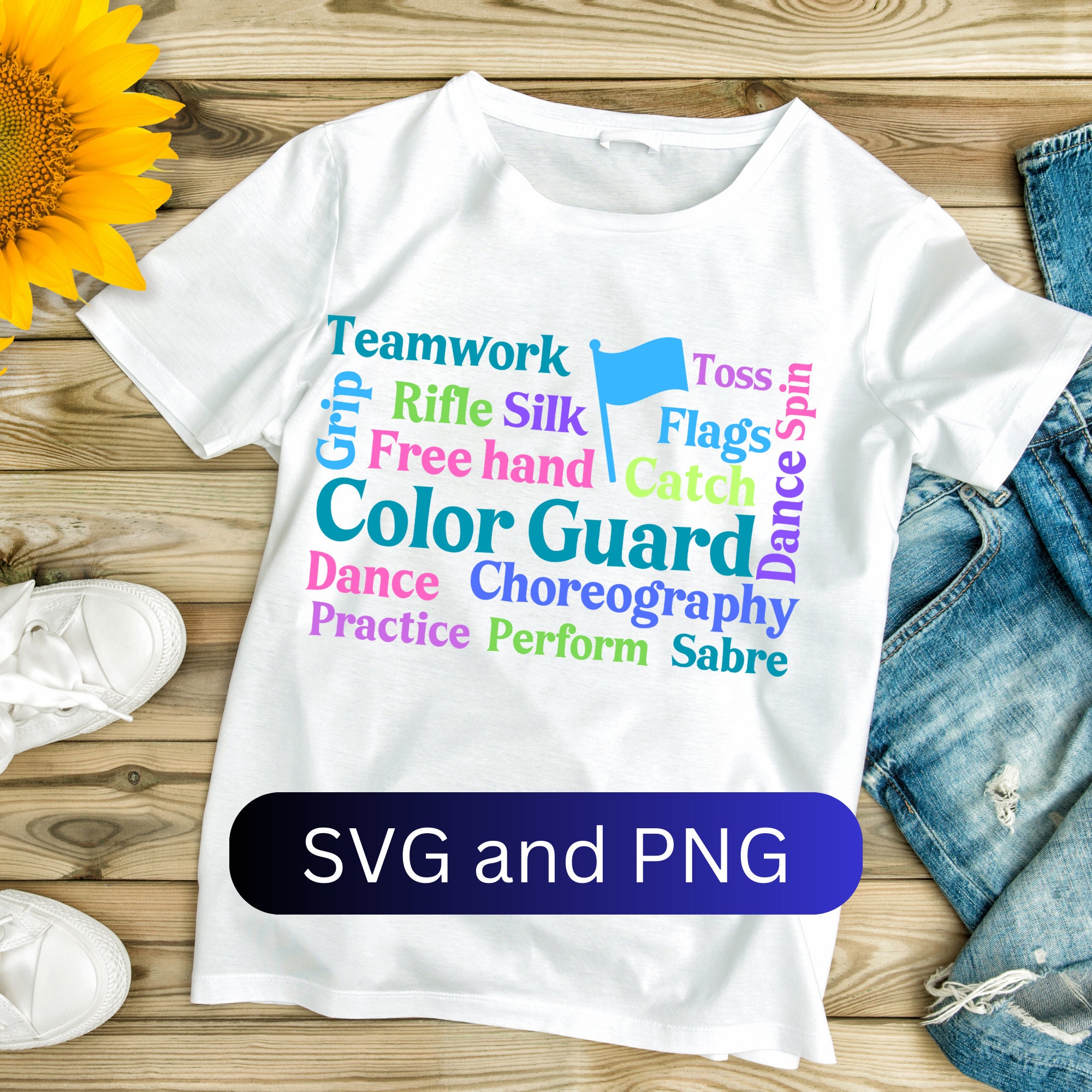 Color Guard SVG and Png Design, Marching Band, Flag Girl SVG, Gift for ...
