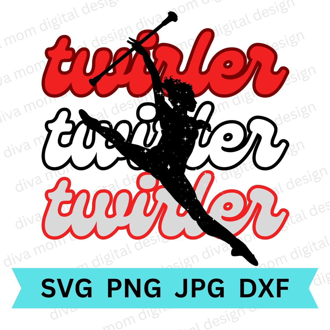 Baton Twirler SVG and PNG for Sublimation Majorette PNG Twirling Svg ...