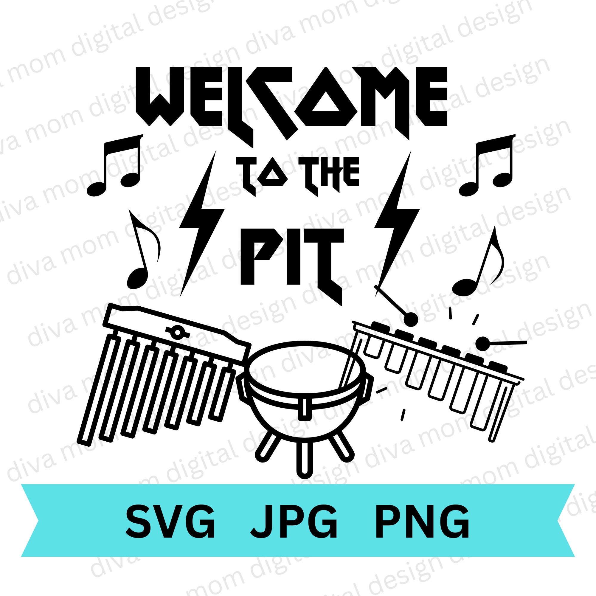 Front Ensemble Percussion SVG | Pit Percussion SVG | Gift for ...