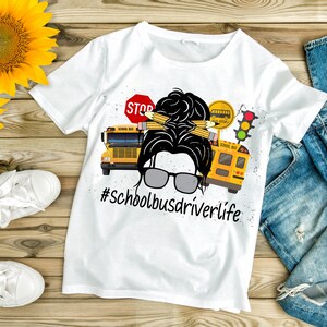 School Bus Driver Life Png Messy Bun School Bus PNG Bus Driver Png ...