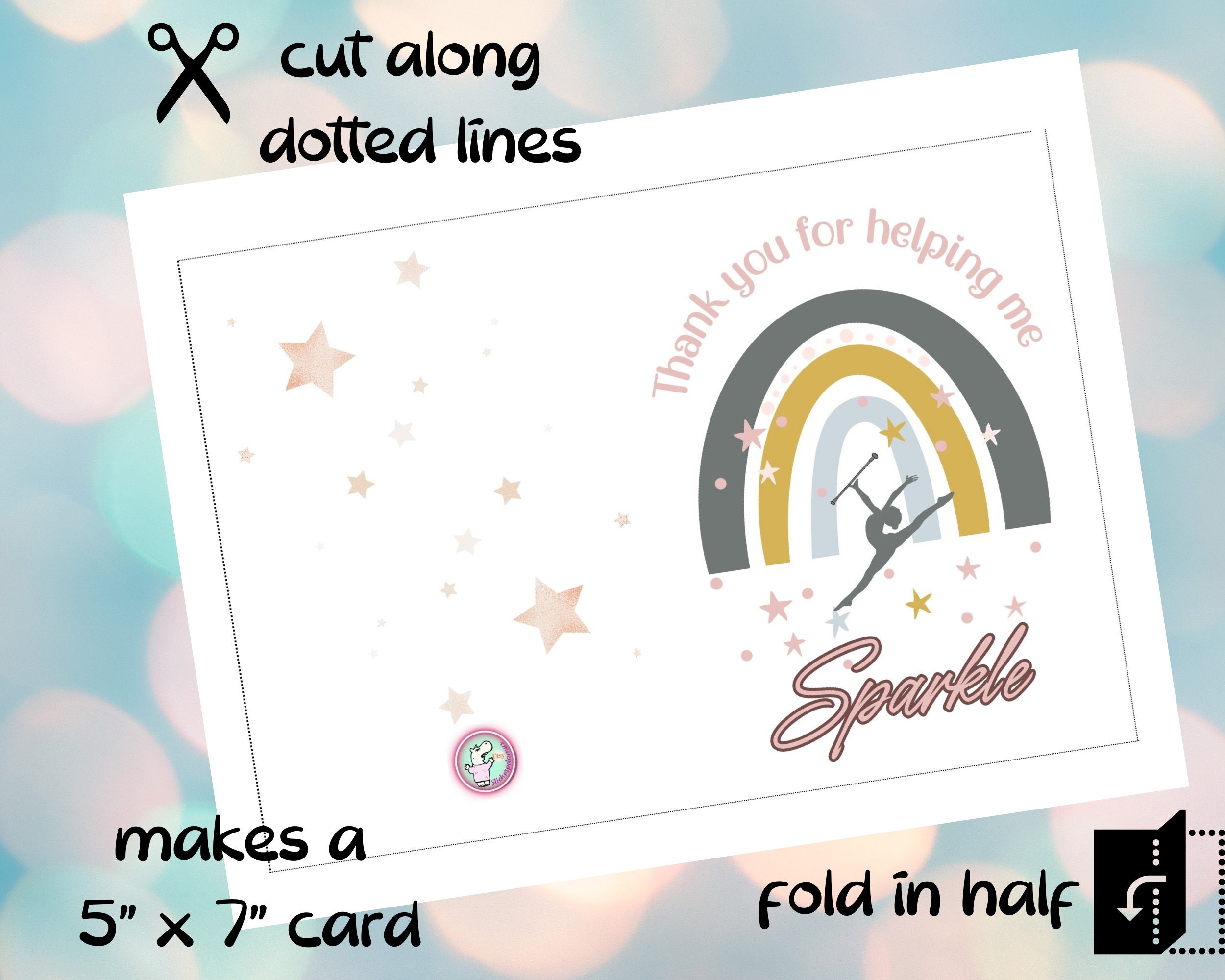 Printable Thank You Card for Baton Instructor, Majorette, Baton Teacher ...