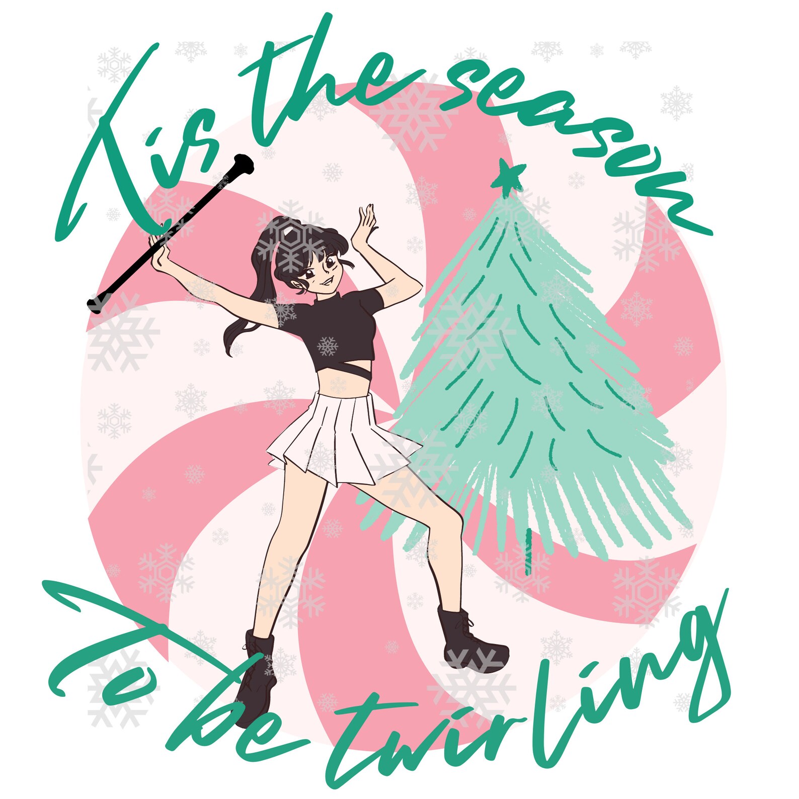 Baton Twirler Majorette Holiday PNG Design for Sublimation - Etsy