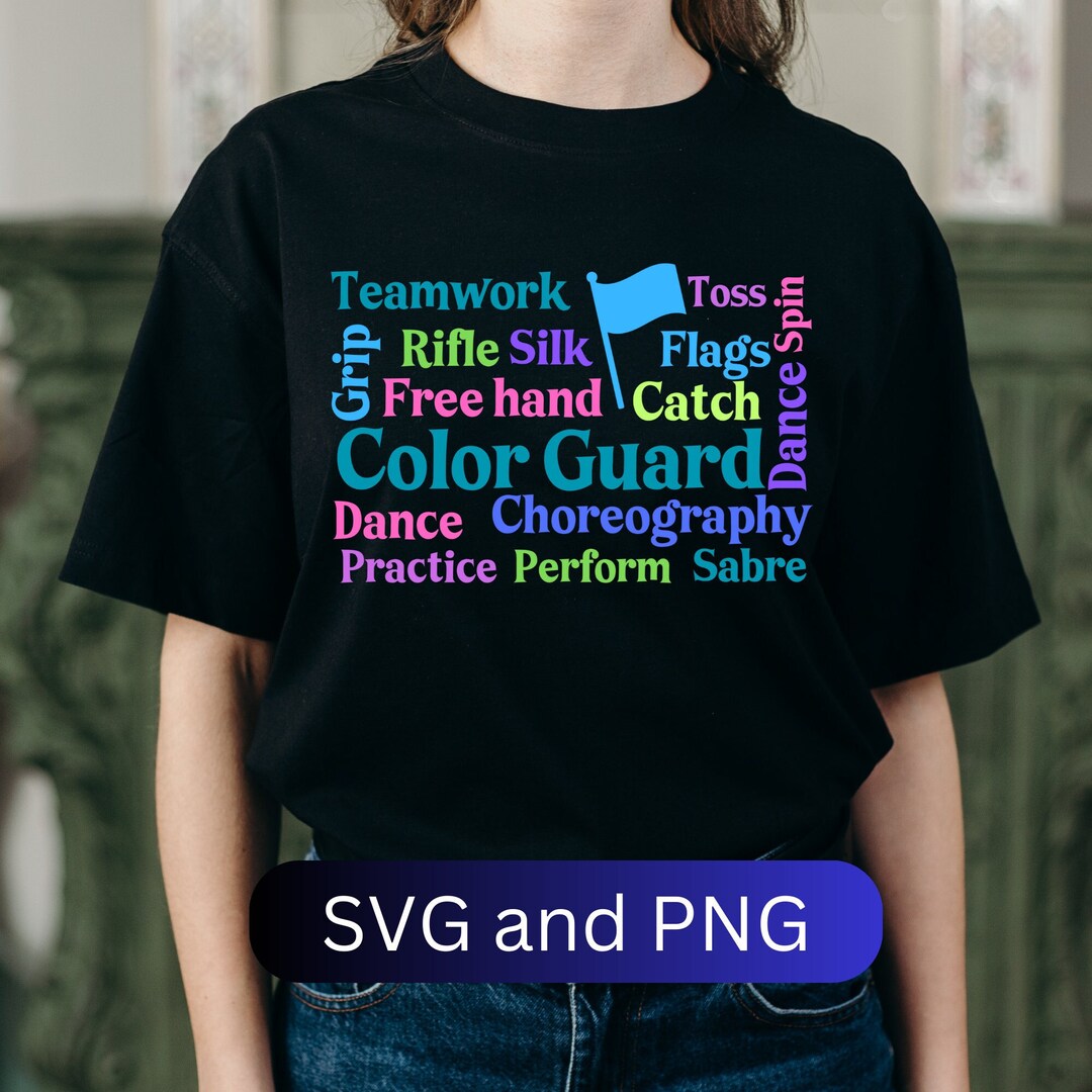 Color Guard SVG and Png Design, Marching Band, Flag Girl SVG, Gift for ...