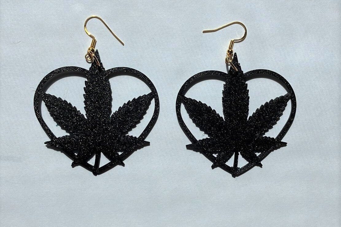 Weed Leaf Earrings, 3D Printed, Weed Earrings, Weed, Cute Earrings ...