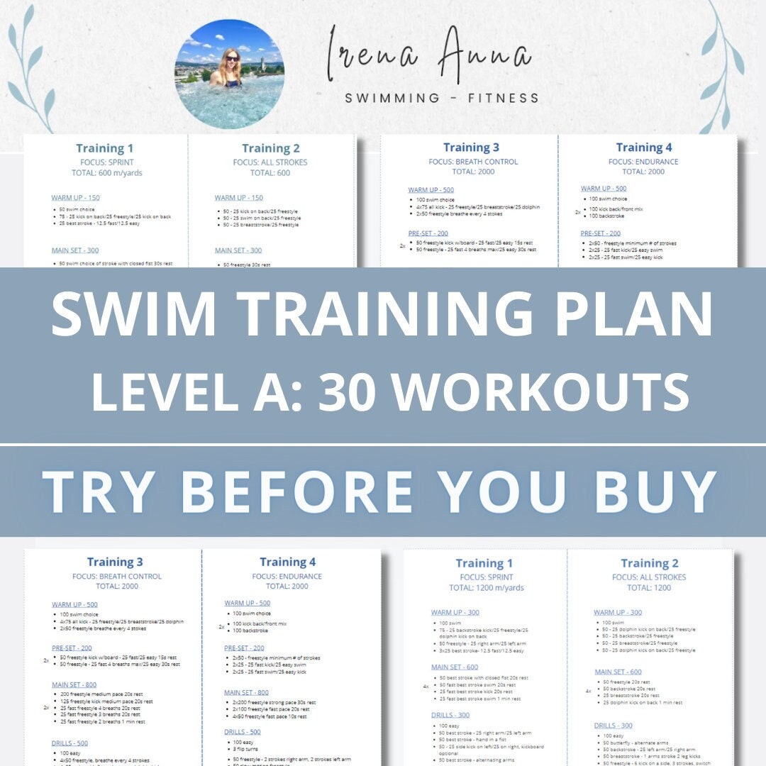 Level A: 30-day Swim Workout Challenge by a Former D1 Swimmer and Swim ...