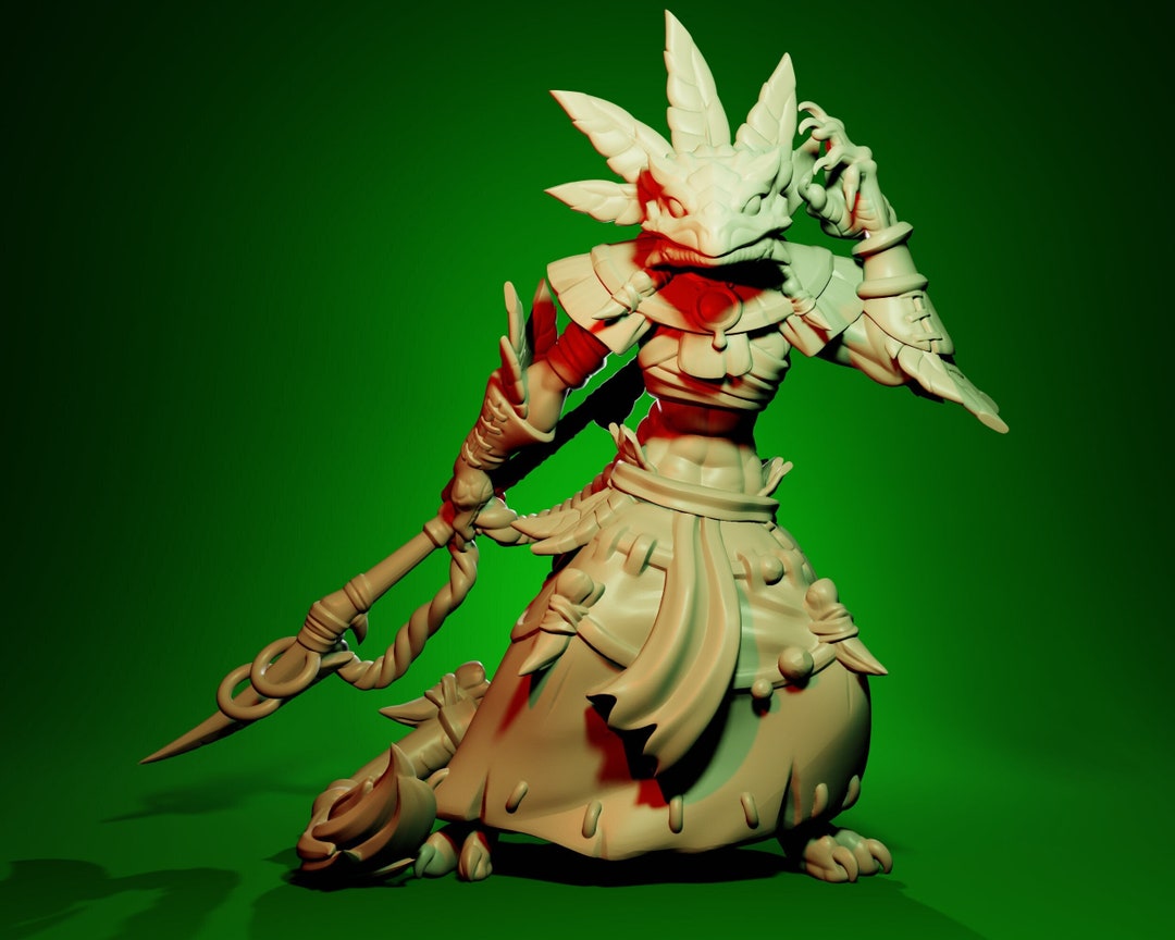 Grizk, Lizardfolk Shaman | 32 Mm or 75 Mm Resin Miniature | Twin ...