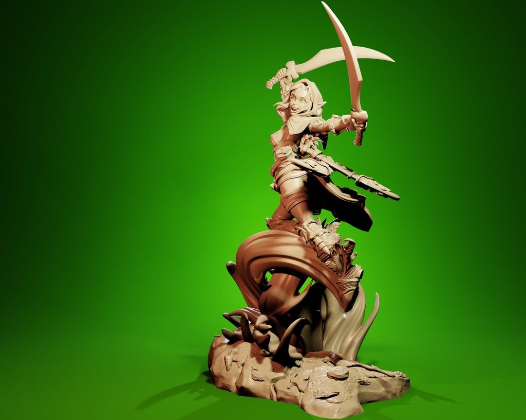 Zareen, Elf Blade Dancer | 35 Mm or 54 Mm Resin Miniature | Ronin Arts ...